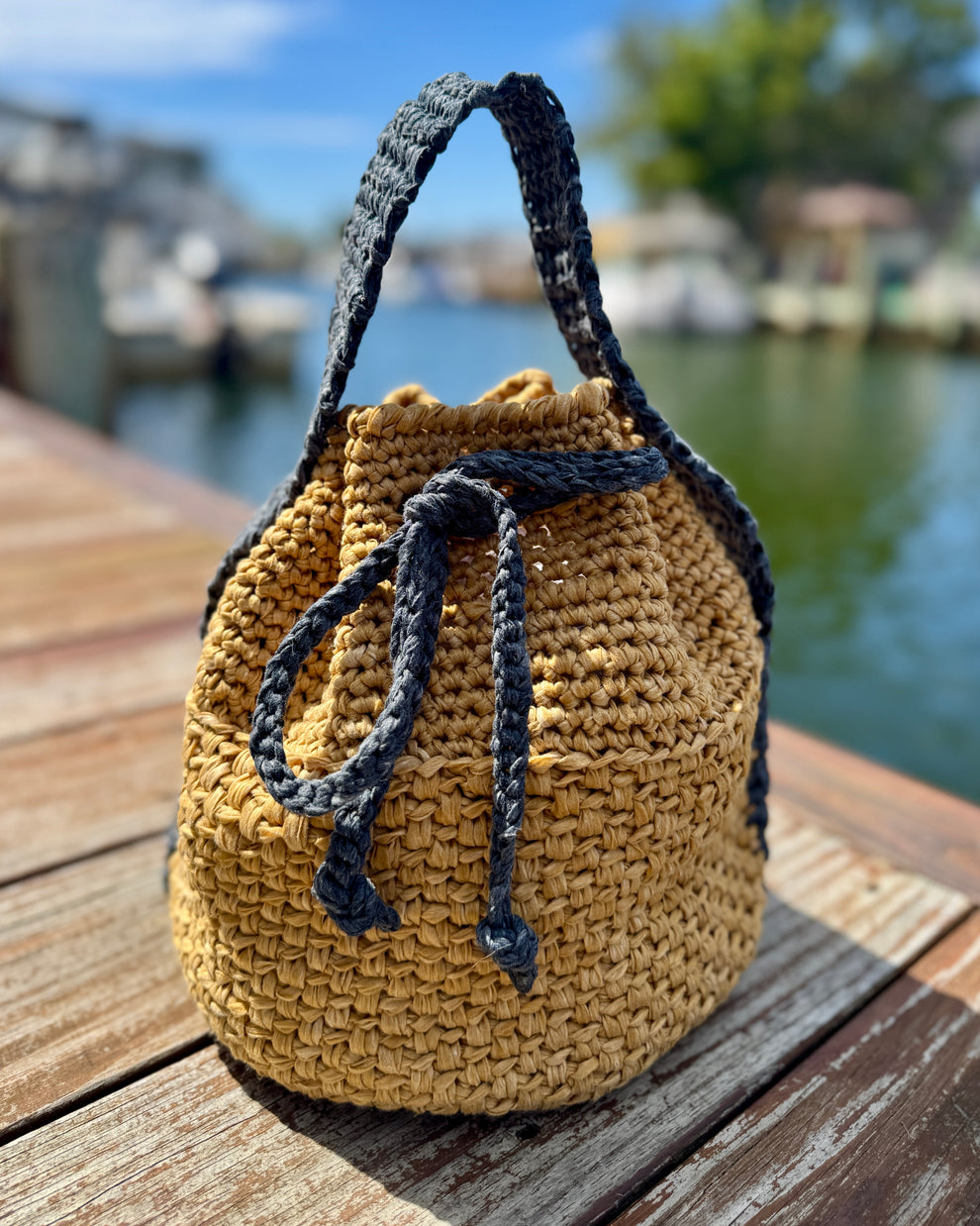 Boardwalk Cinch Bag – Crochet Bucket Bag Pattern | Rewind Yarn | 1 Mor ...