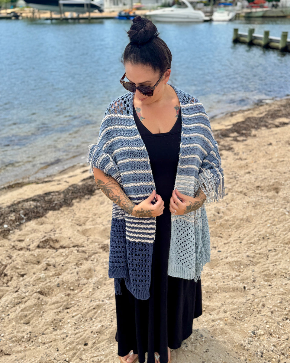 Coastal Drift Wrap - Knitting Pattern – 1 More Row Designs