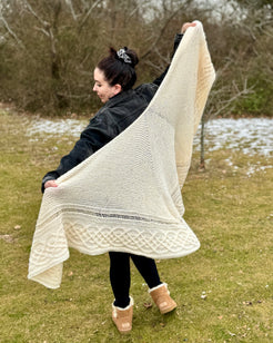 Fishers Island Shawl – Knit Shawl Pattern | Cabled and Garter Stitch S ...